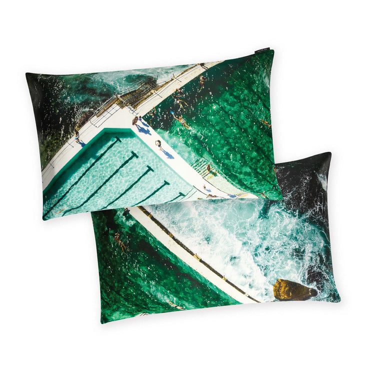 Hunting Hue Icons of Sydney Icebergs Swimmers Pillowcase